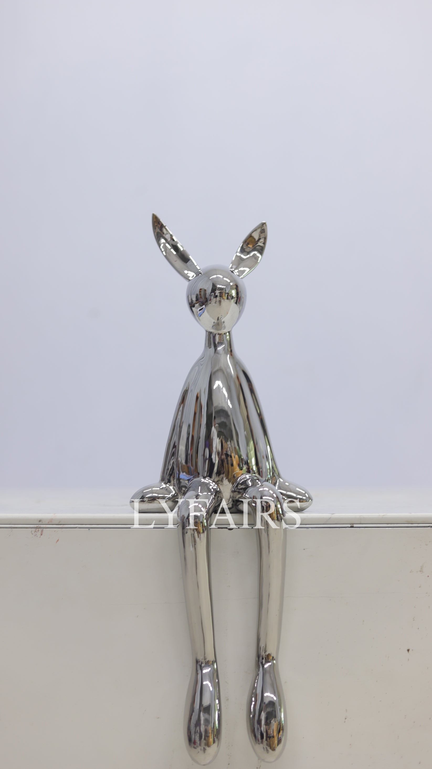 Stainless Steel Sitting Bunny Sculpture – Lyfairs