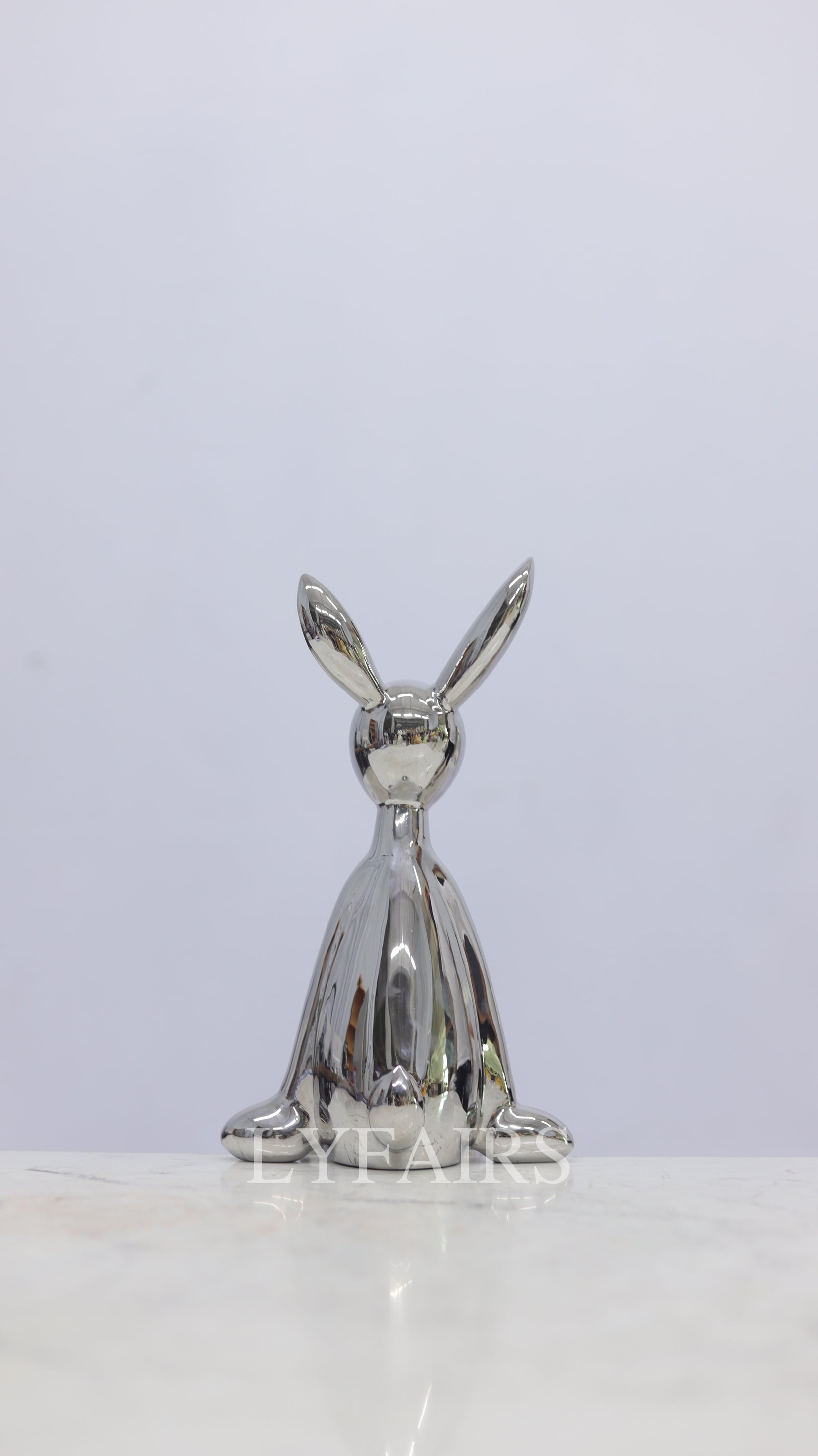 Stainless Steel Sitting Bunny Sculpture – Lyfairs