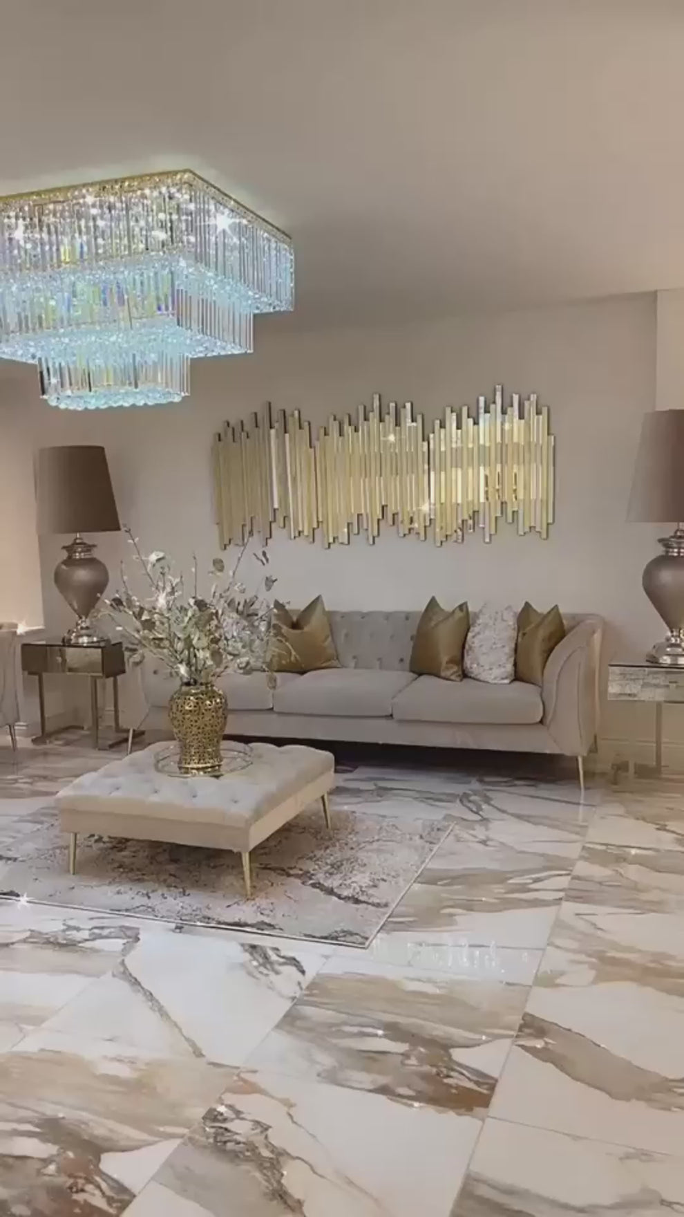 Square Crystal Ceiling Crystal Chandelier Light Fixture Three Layers ...
