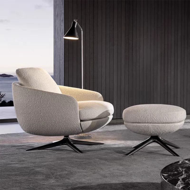 Modern White Revolving Lounge Chair – Lyfairs
