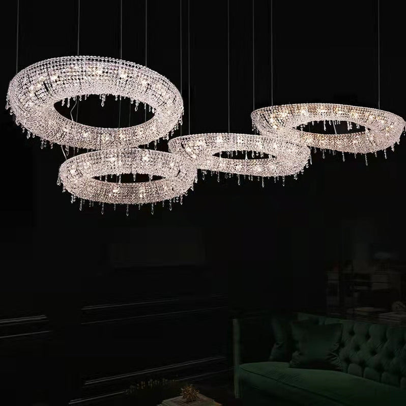 Unique Foyer Crystal Chandelier Luxury Hallway Ceiling Lamp Living Roo ...