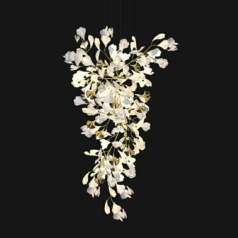 Porcelaneous Leaves Twig Chandelier Tree Branch Shaped Pendant Light F ...