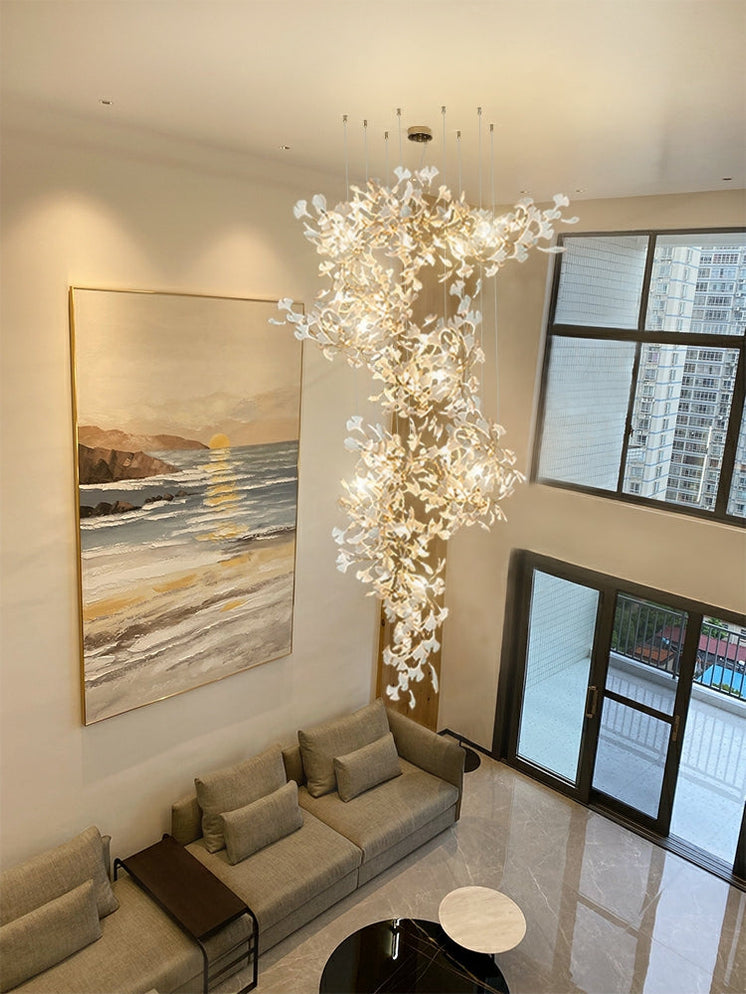 Porcelaneous Leaves Twig Chandelier Tree Branch Shaped Pendant Light F ...
