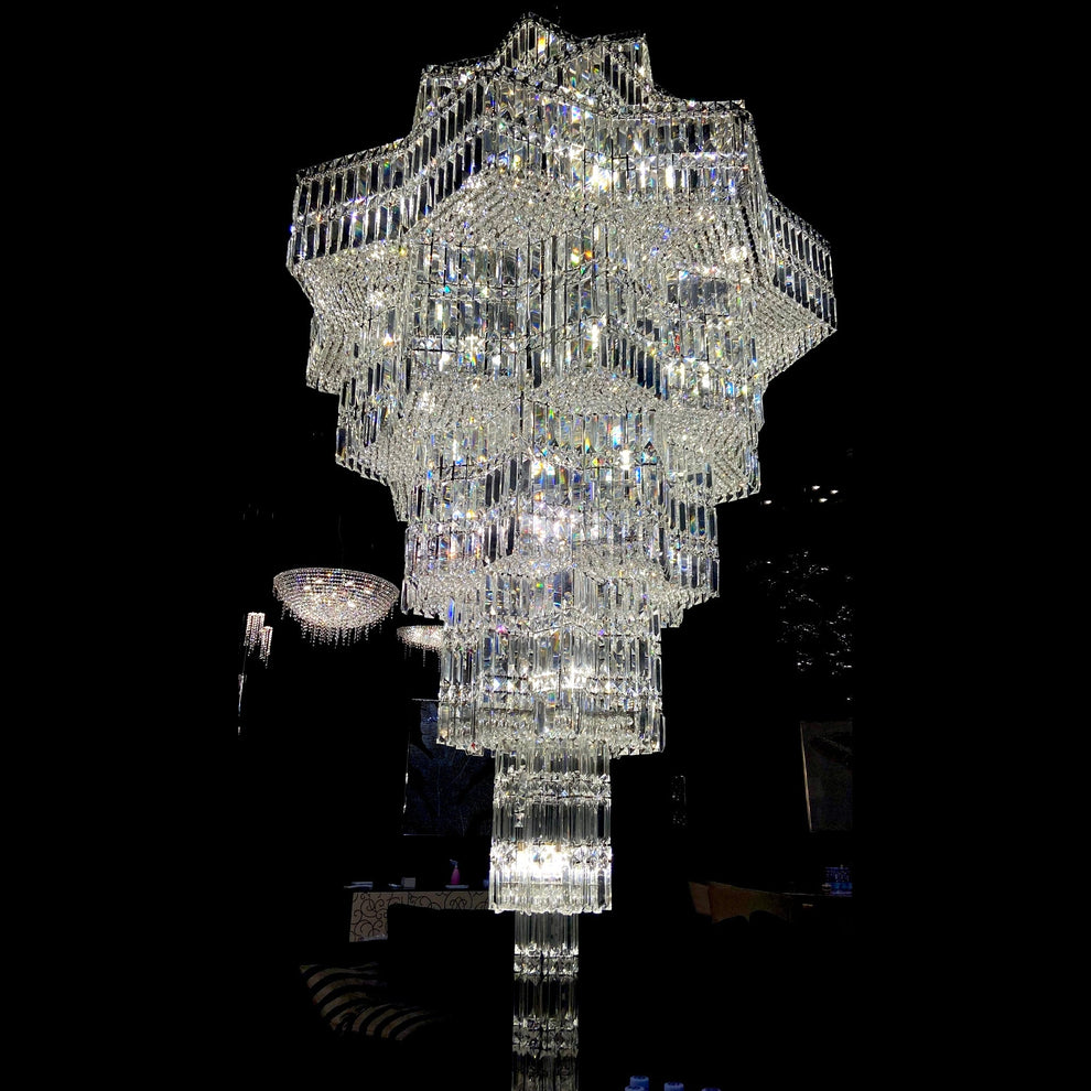 Luxury Extra Large Plaza Multi-Tier Crystal Chandelier For Hotel Hall ...